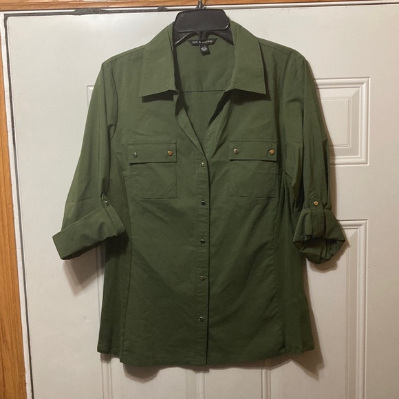 Zac & Rachel | Tops | Zac Rachel Forest Green Buttondown Shirt L | Poshmark